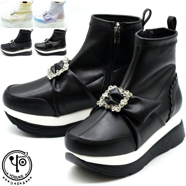 【楽天市場】ヨースケ YOSUKE 厚底ブーツ ストレッチブーツ 厚底スニーカー レディース 全4色 S M L LL 4450006：YOSUKE U.S.A LIMITED STORE