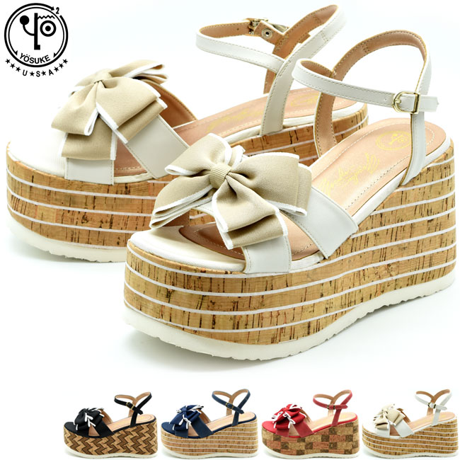 【楽天市場】ヨースケ YOSUKE 厚底サンダル ストラップサンダル ウェッジソール レディース 全4色 S M L LL 4450042 セール：YOSUKE U.S.A LIMITED STORE