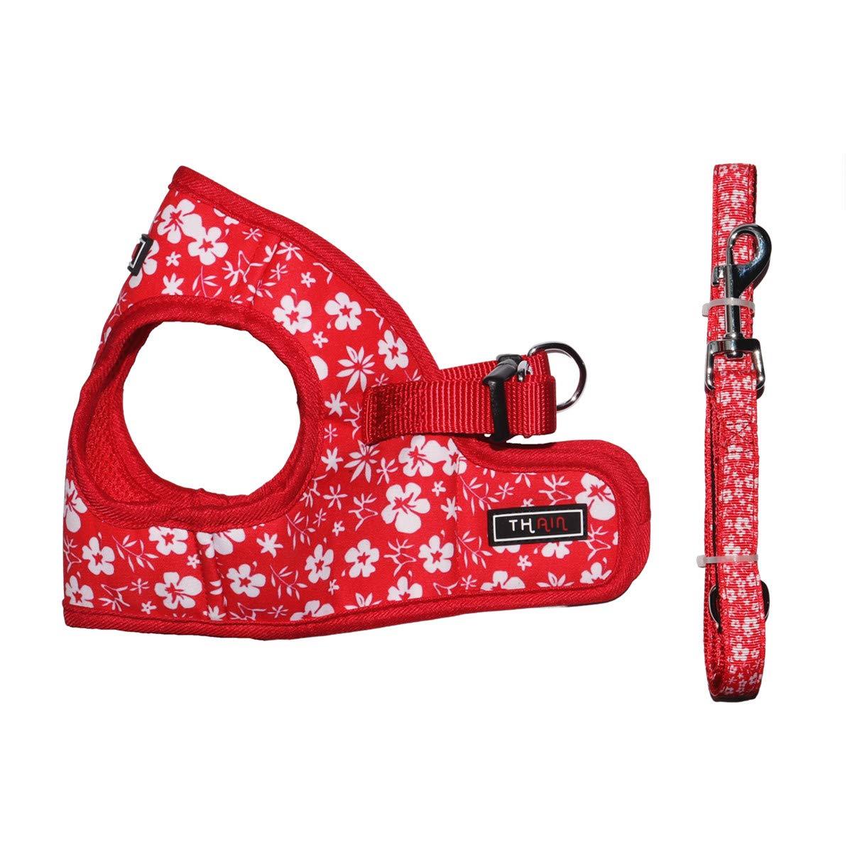 【楽天市場】THAINハーネス・リード 5-8kgs 中小型犬 中型犬の子犬 ハーネス リードセット 花柄 胴輪 中型犬 メッシュ ハーネス ...