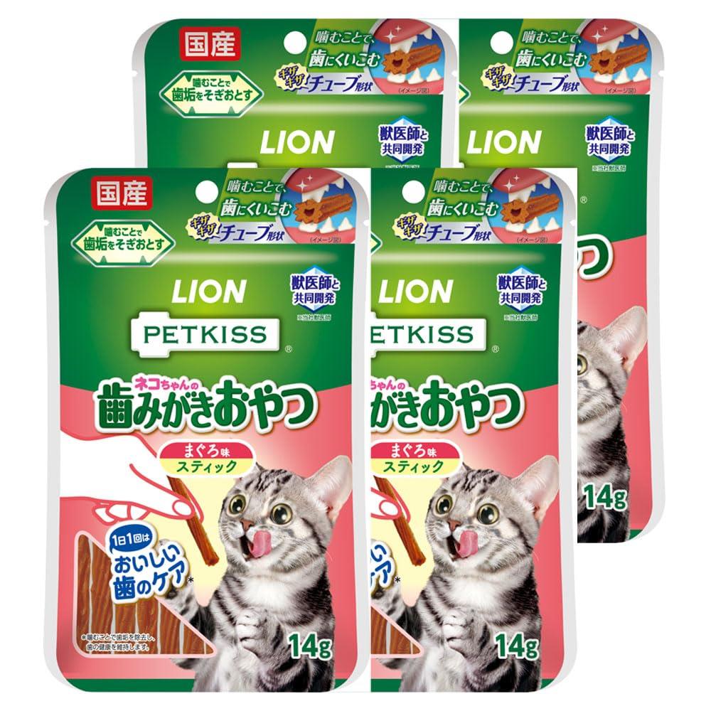 【楽天市場】ライオン (LION) ペットキッス (PETKISS) 猫用おやつ ネコちゃんの歯みがきおやつ スティック まぐろ味 4個パック (まとめ買い)：よつば商店