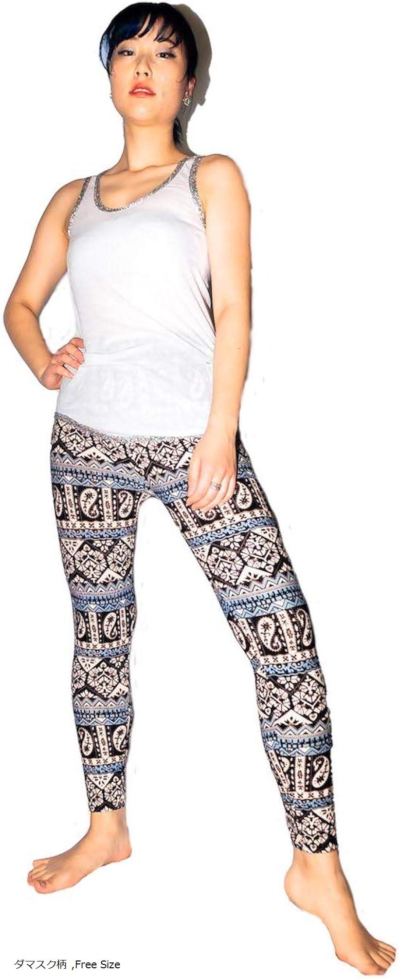 【楽天市場】レギンス スパッツ 柄物 エスニック デザイン プリント カラー レディース(ダマスク柄, Free Size)：スピード発送 ...