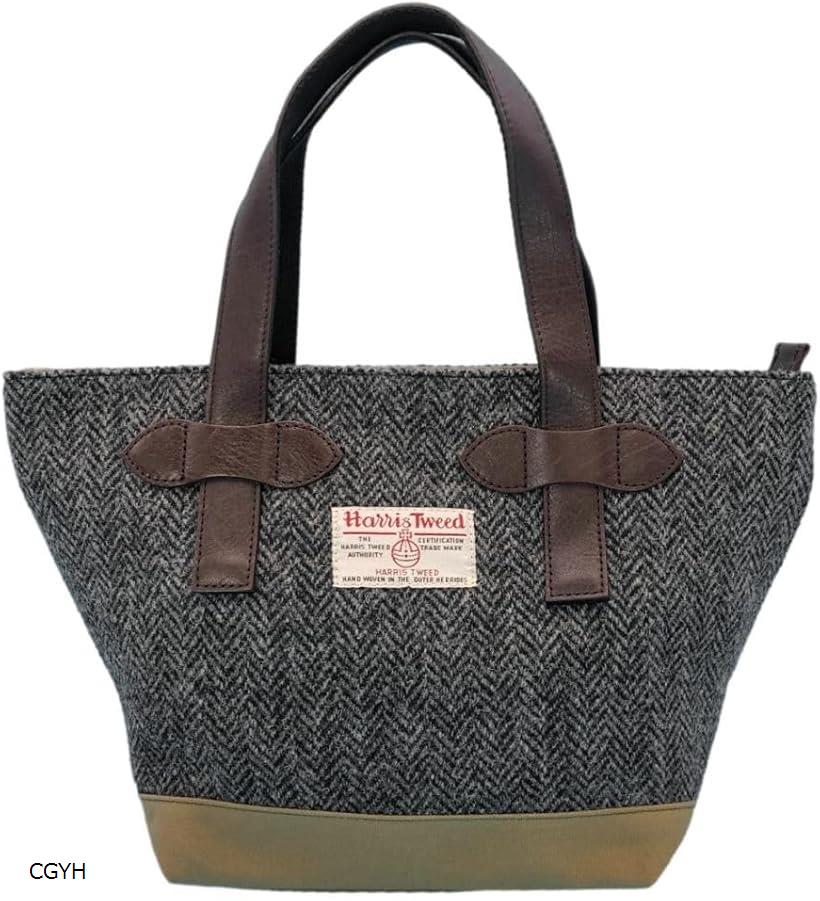 【楽天市場】Harris Tweed ハリスツイードxパラフィン帆布の横型手提げトート、牛革付属、天ファスナー付き WG2423-CGYH(CGYH)：スピード発送 Reapri（リアプリ）