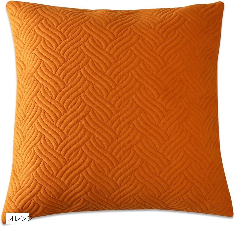 【楽天市場】【楽天ランキング1位入賞】クッションカバー 45x45cm おしゃれ 北欧風 背当て ソファー キルティング 両面柄(オレンジ, 45x45cm)：スピード発送 Reapri（リアプリ）