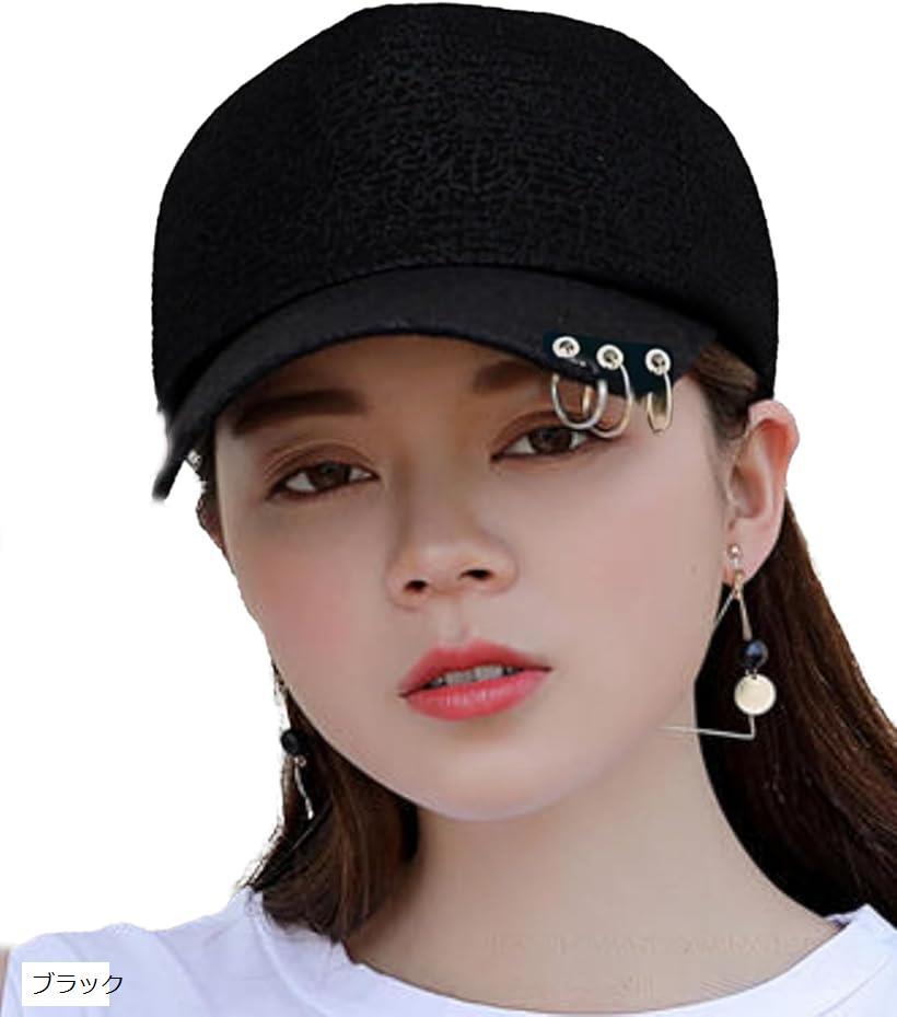 【楽天市場】帽子 リング付き キャップ 3連ピアス 韓国 K-POP 男女兼用 フリーサイズ 綿(ブラック, 53.0-57.0 cm ...