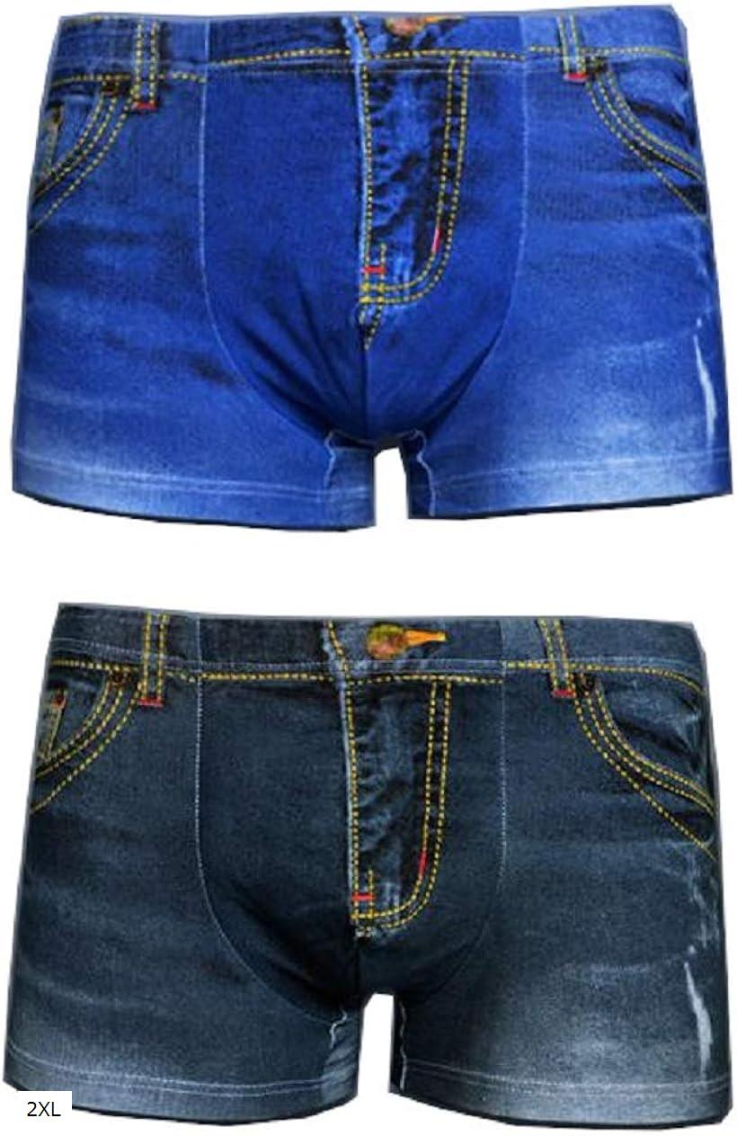 【楽天市場】ボクサーパンツ 2枚セット デニム風 下着 XXL(ブルー, 2XL)：スピード発送 Reapri（リアプリ）