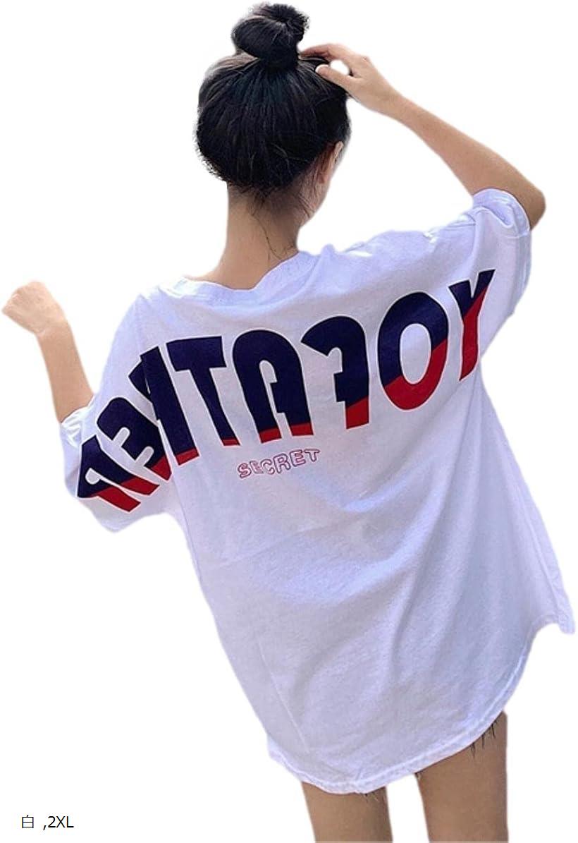 【楽天市場】Tシャツ フレンチ スリーブ ゆったり バック プリント ドロップ ショルダー カジュアル レディース(白, 2XL)：スピード発送 Reapri（リアプリ）