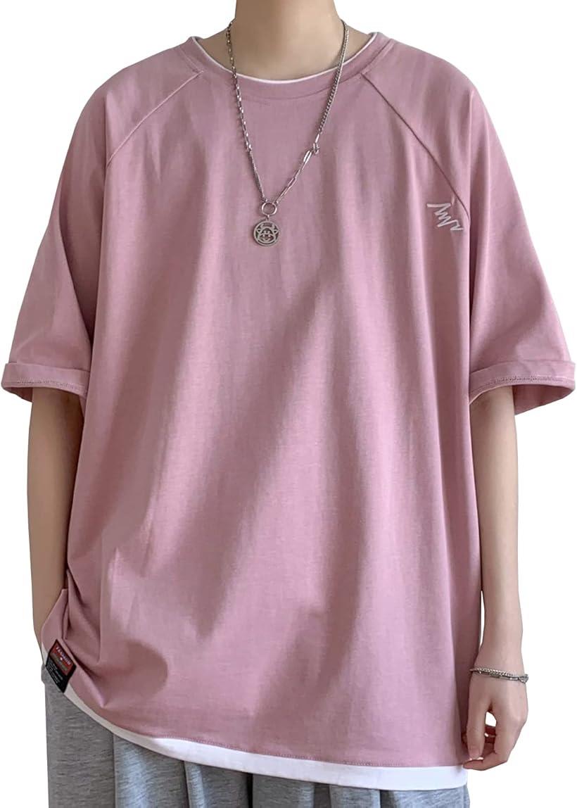 【楽天市場】メンズ tシャツ ラグラン 半袖 トップス ロングtシャツ 無地 カットソー(#12：鴇鼠, 2XL)：スピード発送 Reapri（リアプリ）