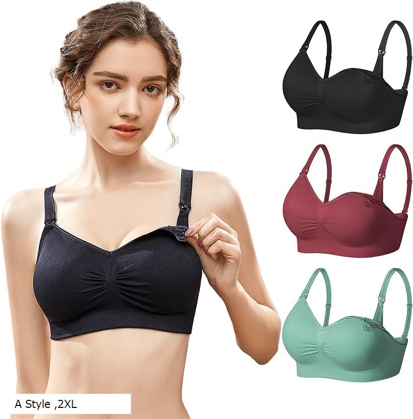 【楽天市場】授乳ブラ 3枚セット マタニティブラ ストラップオープン ノンワイヤーブラ 延長ホック付き インナーブラジャー XXL A Style(A Style, 2XL)：スピード発送 ...