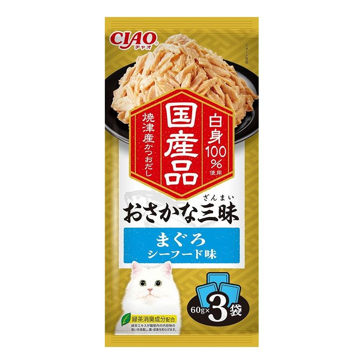 【楽天市場】【16個セット】 CIAO おさかな三昧 まぐろ シーフード味 60g×3袋 x16【送料無料】：お掃除のプロ ユアマイスター