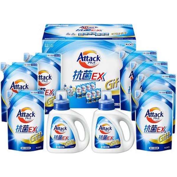 【楽天市場】花王アタック抗菌EX ギフト K・AR-50（アタック抗菌EX 本体880g×2 詰替え690g×7） 無料ラッピング【御祝 お祝 内祝 ギフト プレゼント 贈り物 ブランド ...