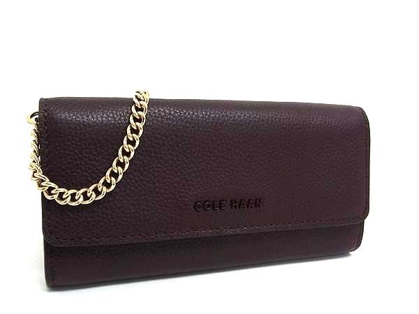 【楽天市場】 新品 未使用 COLE HAAN コールハーン レザー チェーン クロスボディ 二つ折り ショルダーウォレット 長財布 ボルドー ...