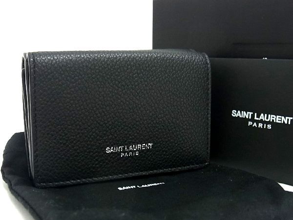 【楽天市場】 新品 未使用 SAINT LAURENT サンローラン レザー 三つ折り 財布 ウォレット メンズ レディース ブラック系 ...