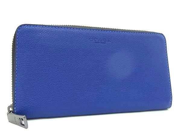 【楽天市場】 新品 未使用 COACH コーチ 58102 レザー ラウンドファスナー 長財布 ウォレット 小銭入れ 札入れ ブルー系 ...