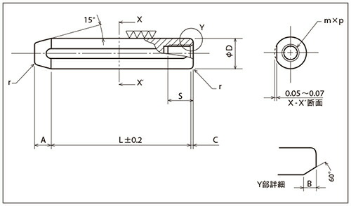 めねじ 付ダウエルピン（ MDP） M6 16X70 八幡ねじ ネジ DIY・工具 | uig.sanjuandelrio.gob.mx