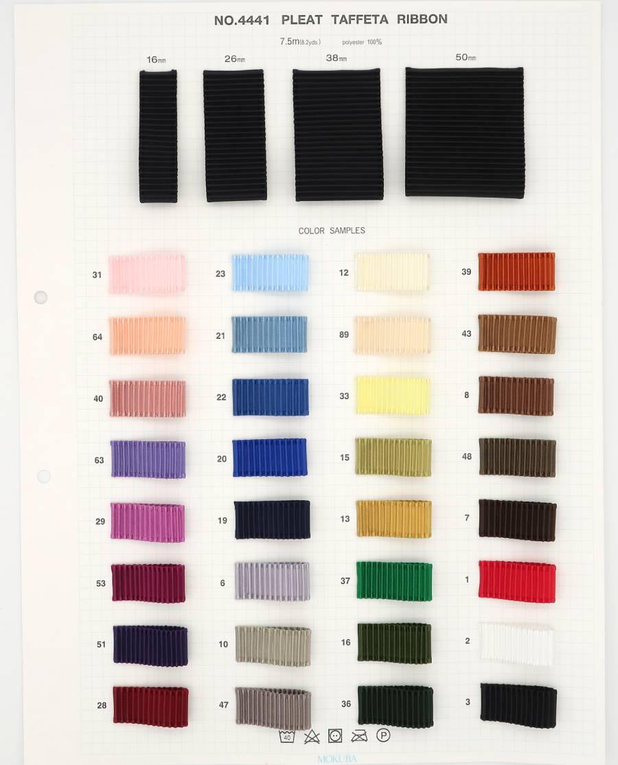 【楽天市場】色見本台紙 木馬No.4441 プリーツ タフタリボン (お取り寄せ)：ゆかしほ手芸通販