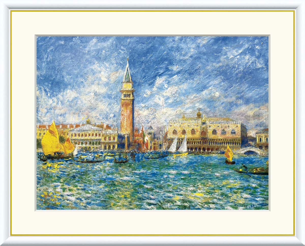 【楽天市場】ルノワール ヴェネツィアのパラッツォ・ドゥカーレ 【F8/F6/F4サイズ】（紐・フック付） F8・約横61×縦49.5cm F6 ...