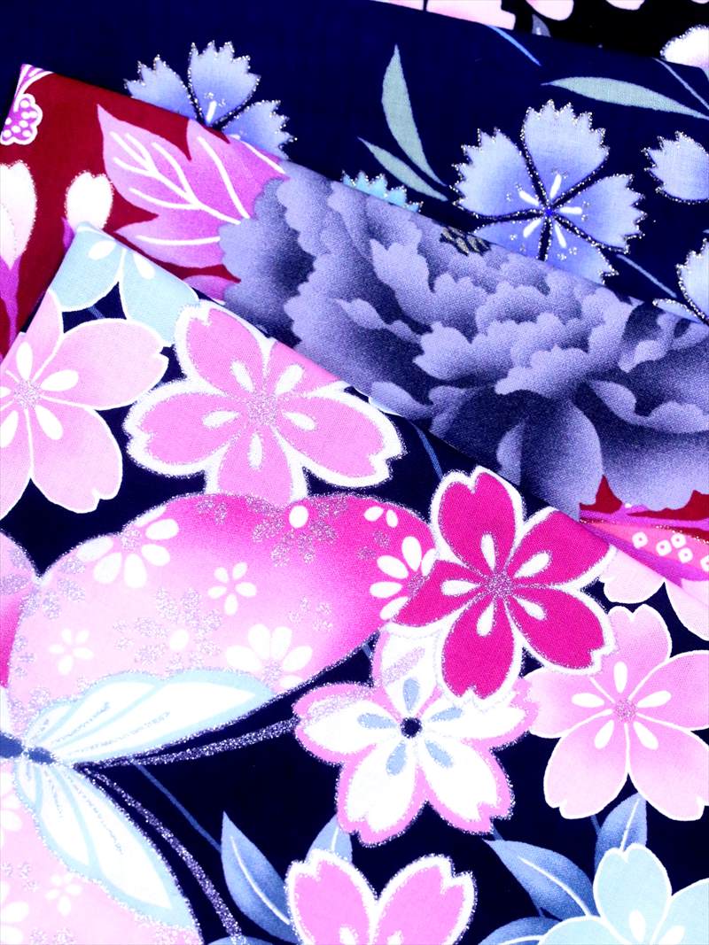 【楽天市場】浴衣のハギレセットはぎれ 浴衣 90cm×5枚 クリックポスト No.1：浴衣・着物の反物（生地）の堀田