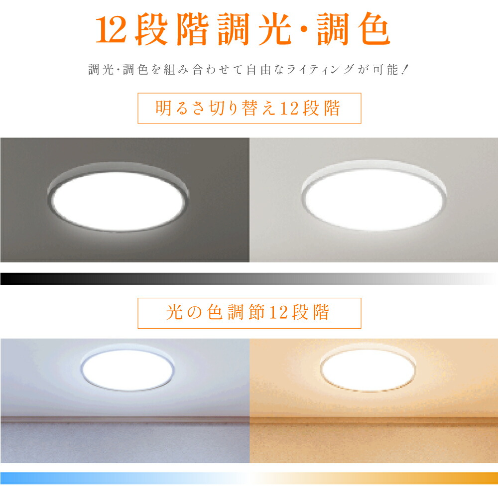 【4日20時〜MAX99％OFF配布】LED シーリングライト 6畳 8畳 10畳 12畳 調光 調色 おしゃれ 北欧 間接照明 照明器具 常夜灯モード リモコン 白枠 リビング 照明 ライト ...