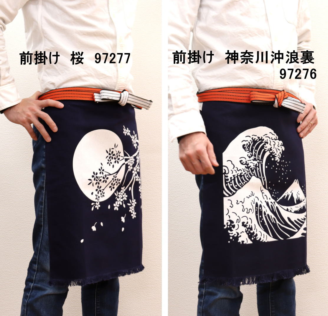 【楽天市場】帆前掛け エプロン帆布/桜97277/神奈川沖浪裏97276-cos：ユキミ家具