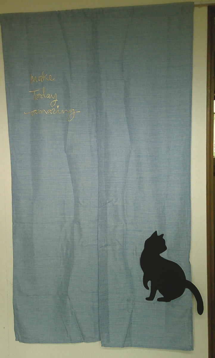 【楽天市場】【和柄のれん】アプリキャット85x150cm-79806：ユキミ家具