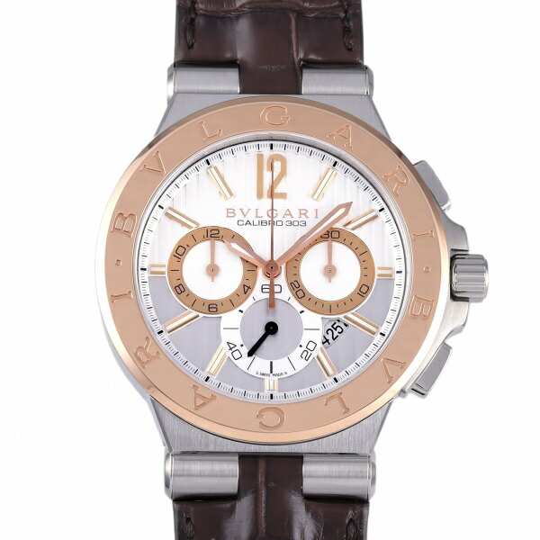 【楽天市場】ブルガリ BVLGARI ディアゴノ カリブロ303 クロノグラフ DG42C6SPGLDCH シルバー/ホワイト文字盤 新品 腕 ...