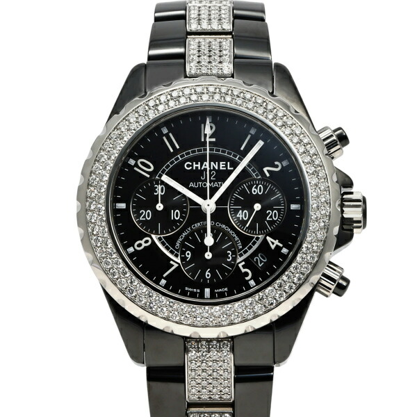【楽天市場】シャネル CHANEL J12 クロノグラフ H1706 ブラック文字盤 中古 腕時計 メンズ：ジェムキャッスルゆきざき