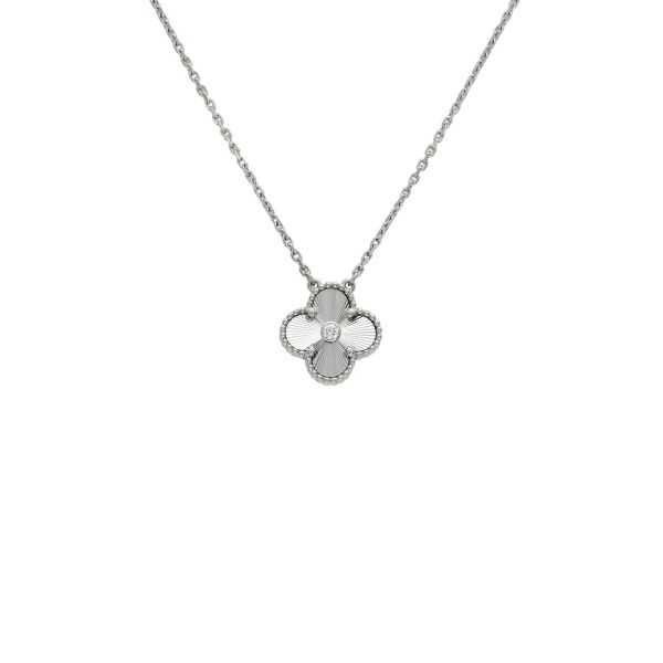 【楽天市場】ヴァンクリーフ＆アーペル ヴィンテージアルハンブラ 2020年ホリデー限定 K18ホワイトゴールド ネックレス 中古：ジェム ...