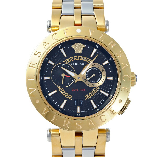 【楽天市場】ヴェルサーチ Versace Vレース デュアルタイム VEBV00519 ブラック文字盤 新品 腕時計 メンズ：ジェムキャッスルゆきざき