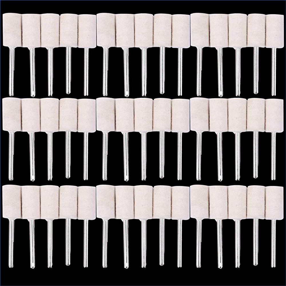 【楽天市場】フェルトバフ 軸付き 鏡面 精密 研磨 仕上げ 50本 円柱型 3*12mm：DIY ペーパーホルダー雑貨専門夢時