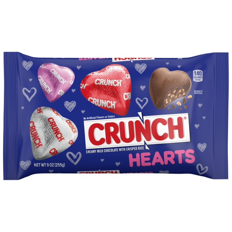 【楽天市場】[限定版]クランチミルクチョコレートハート バレンタインデーバッグ 255g CRUNCH Milk Chocolate ...