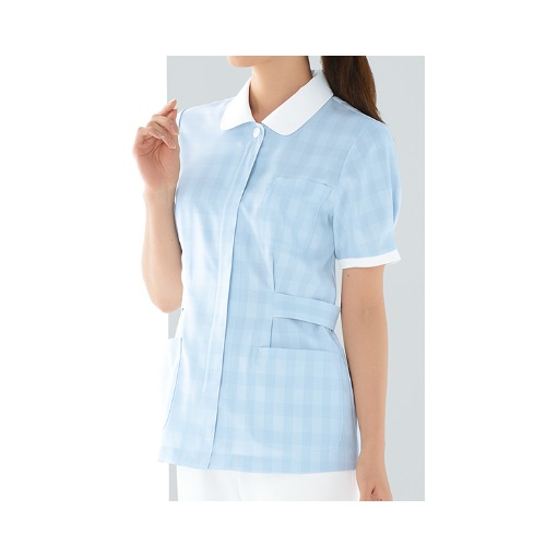 【楽天市場】看護学生衣 KAZEN レディスジャケット半袖 サックス 274-81：介護の三ツ矢天狗