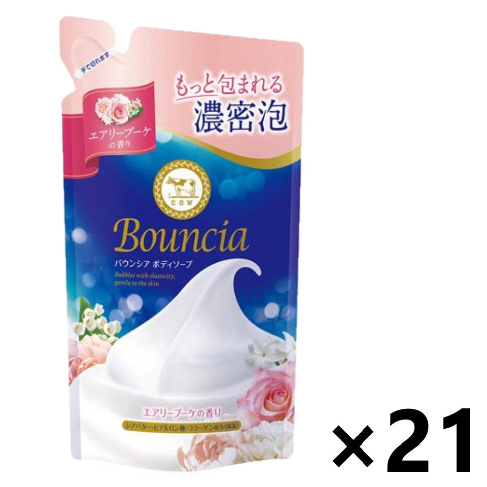 【楽天市場】【送料無料】バウンシア ボディソープ エアリーブーケの香り つめかえ用 360mlx21袋 牛乳石鹸：ワイワイショップ楽天市場店