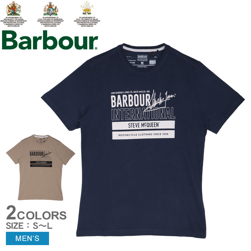 【楽天市場】【ネコポス配送】 バブアー 半袖Tシャツ BARBOUR B.INTL BARRY TEE メンズ ベージュ ネイビー 紺 ...