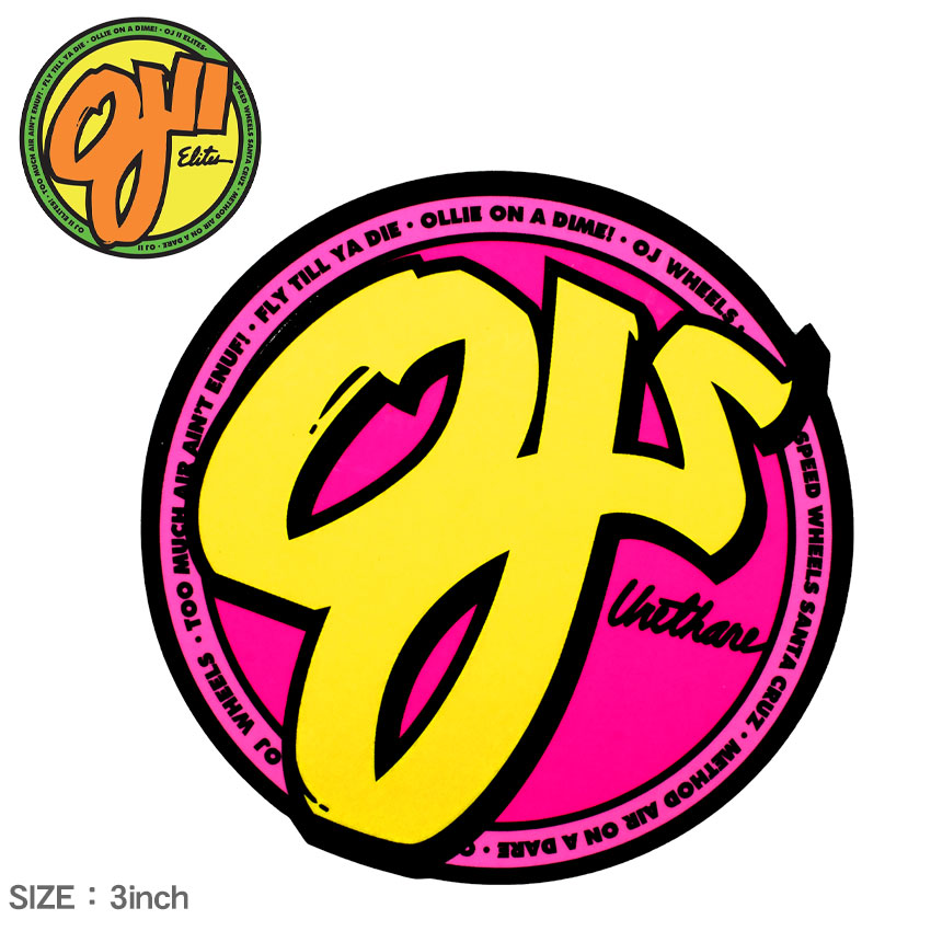 【楽天市場】【ゆうパケット配送】オージェー ステッカー OJ CLASSIC NEON VINYL STICKER 3IN イエロー 黄 ...
