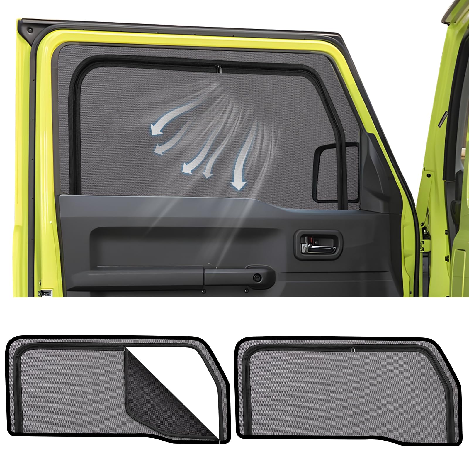 【楽天市場】ZATOOTO スズキ ジムニーシエラ JB04系 JB74/JB64専用 メッシュカーテン マグネット式 防虫ネット サイド用 ...