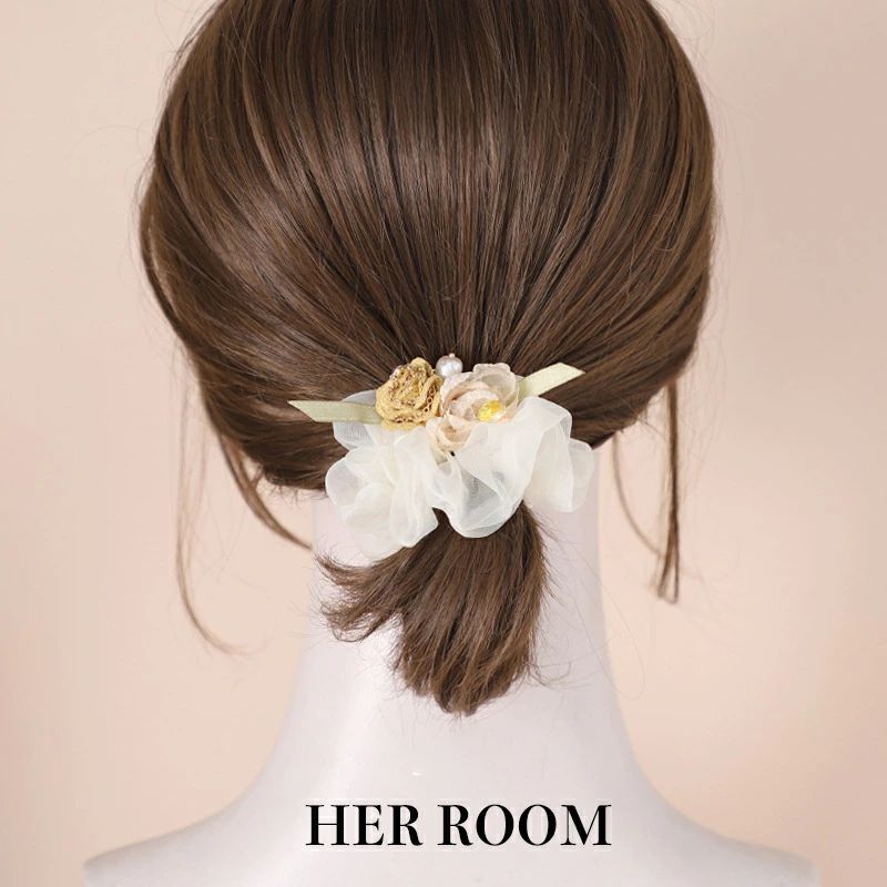 【楽天市場】+ シャーククリップ オーガンジー白装飾 ヘアクリップ ベージュ：ZAWA屋 楽天市場店