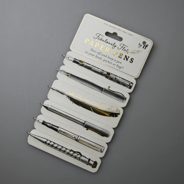 FABULOUSLY FLAT PAPER PENS / フラット ペーパー ペン iF 厚紙 ペン 6個セット ギフト toms