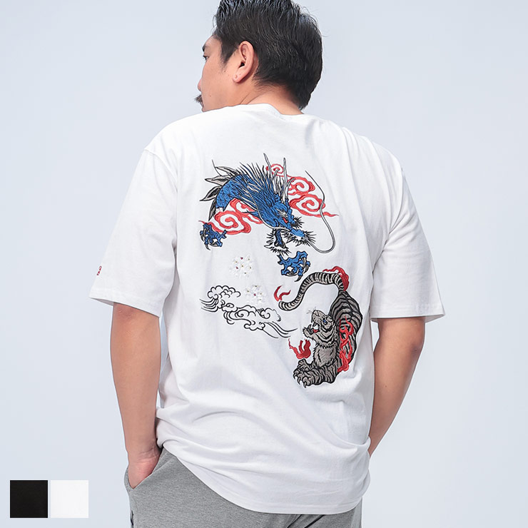 【楽天市場】Contribe (コントライブ) 和柄刺繍 クルーネック 半袖 Tシャツ 43702812 大きいサイズ メンズ トップス T ...