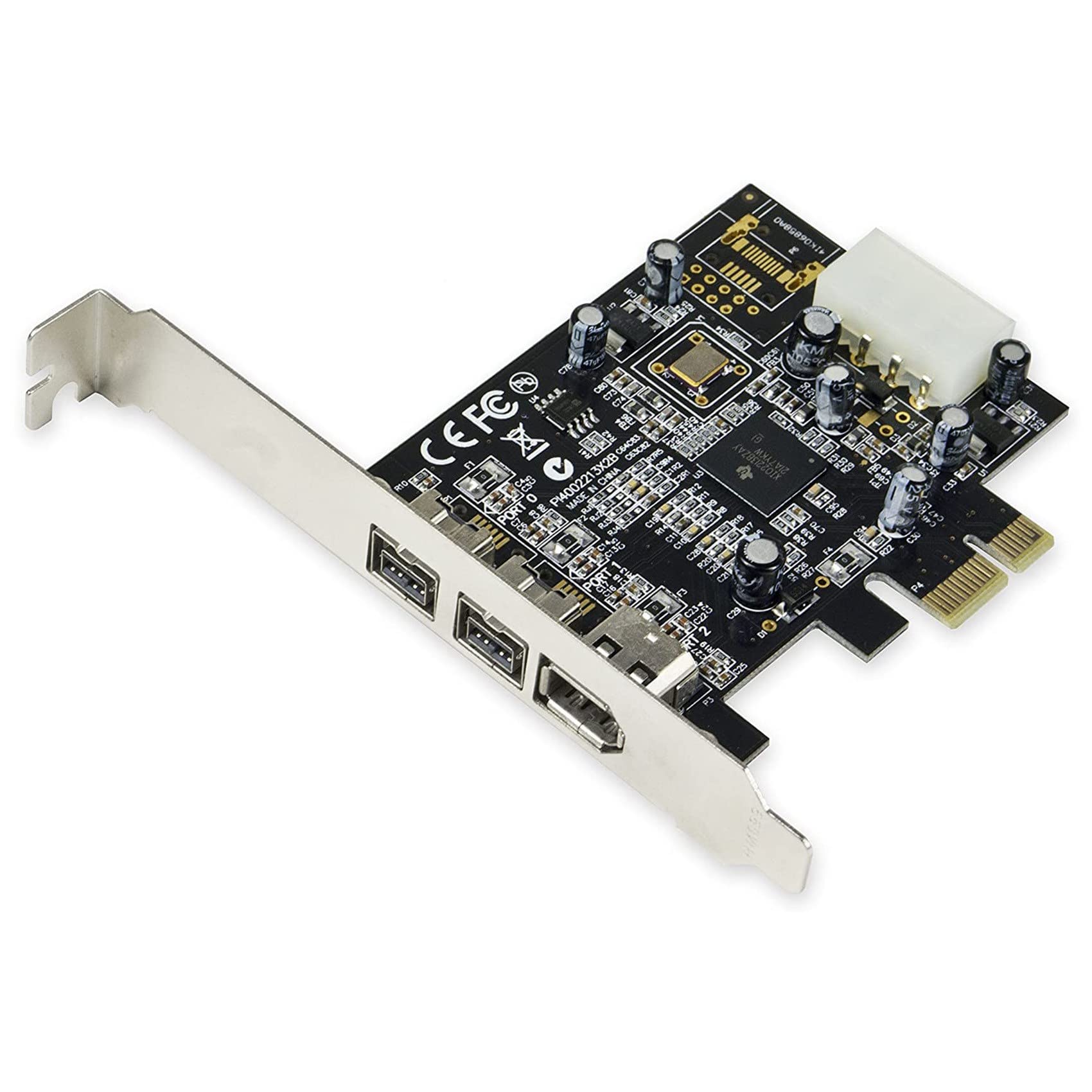 【楽天市場】-PEX30016 3ポート、IEEE 1394 Firewire 1394B＆1394A、PCIe 1.1X1カード、TI ...