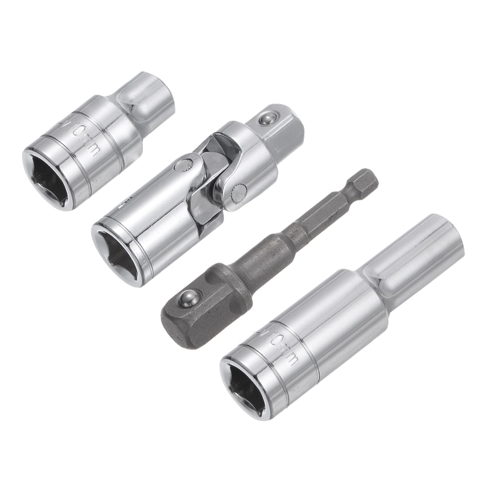 【楽天市場】Tソケットアクセサリセット 浅いソケットと深いソケット ユニバーサルジョイント 6.4 mm六角シャンク インパクトアダプター 12.7 mmドライブ付き ソケットサイズ10 mm ...