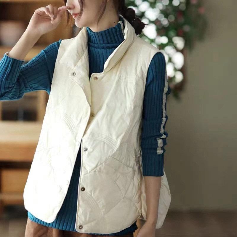 【楽天市場】ベスト レディース 中綿 ダウンベスト 秋冬 ゆったり ライトアウター きれいめ 防寒ベスト 着痩せ カジュアル アウトドア ...