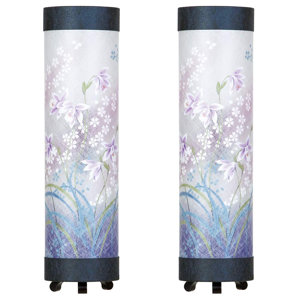 【楽天市場】盆提灯 盆ちょうちん 回転行灯 夢想の灯り1号 U201-2 一対セット(2個) 高さ51cm×巾13cm 置き提灯 証明書付 ...