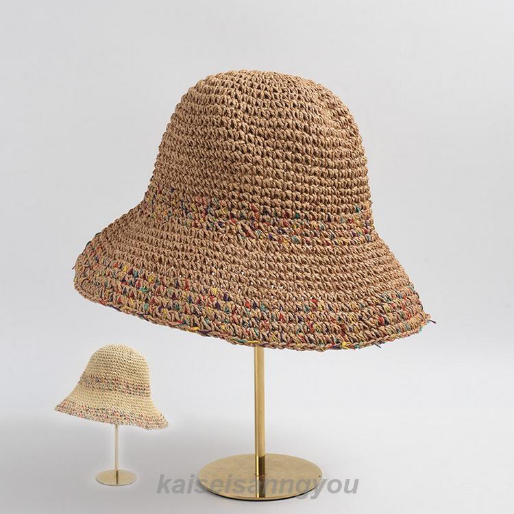 【楽天市場】麦わら帽子 レディース バケットハット ペーパーハット 折りたためる UVプロテクト 日よけ 帽子 ハット 夏 サイズ調整：zeroandone