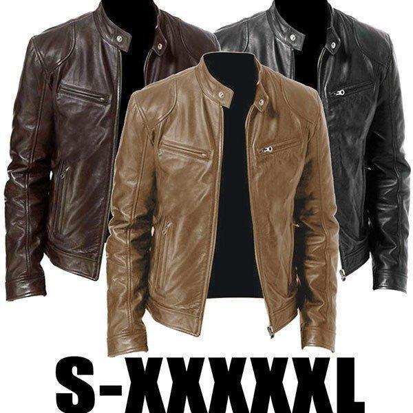 【楽天市場】レザージャケット メンズ 50代 40代 秋冬 アウター 革ジャン PUジャケット ライダースジャケット テーラード レザーコート 立ち襟 大きいサイズ おしゃれ 防寒 ...