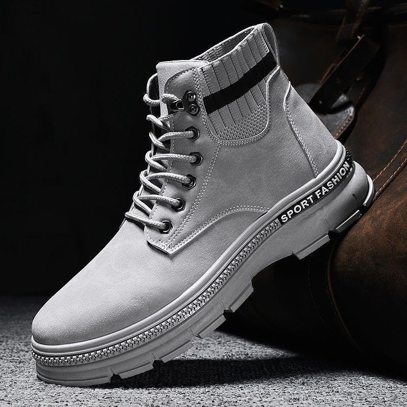 【楽天市場】ワークブーツ メンズ フェイクレザー ショートブーツ カジュアルシューズ 靴 秋 トレッキングシューズ アメカジ 通学 通勤 バイク ニット：zeroandone