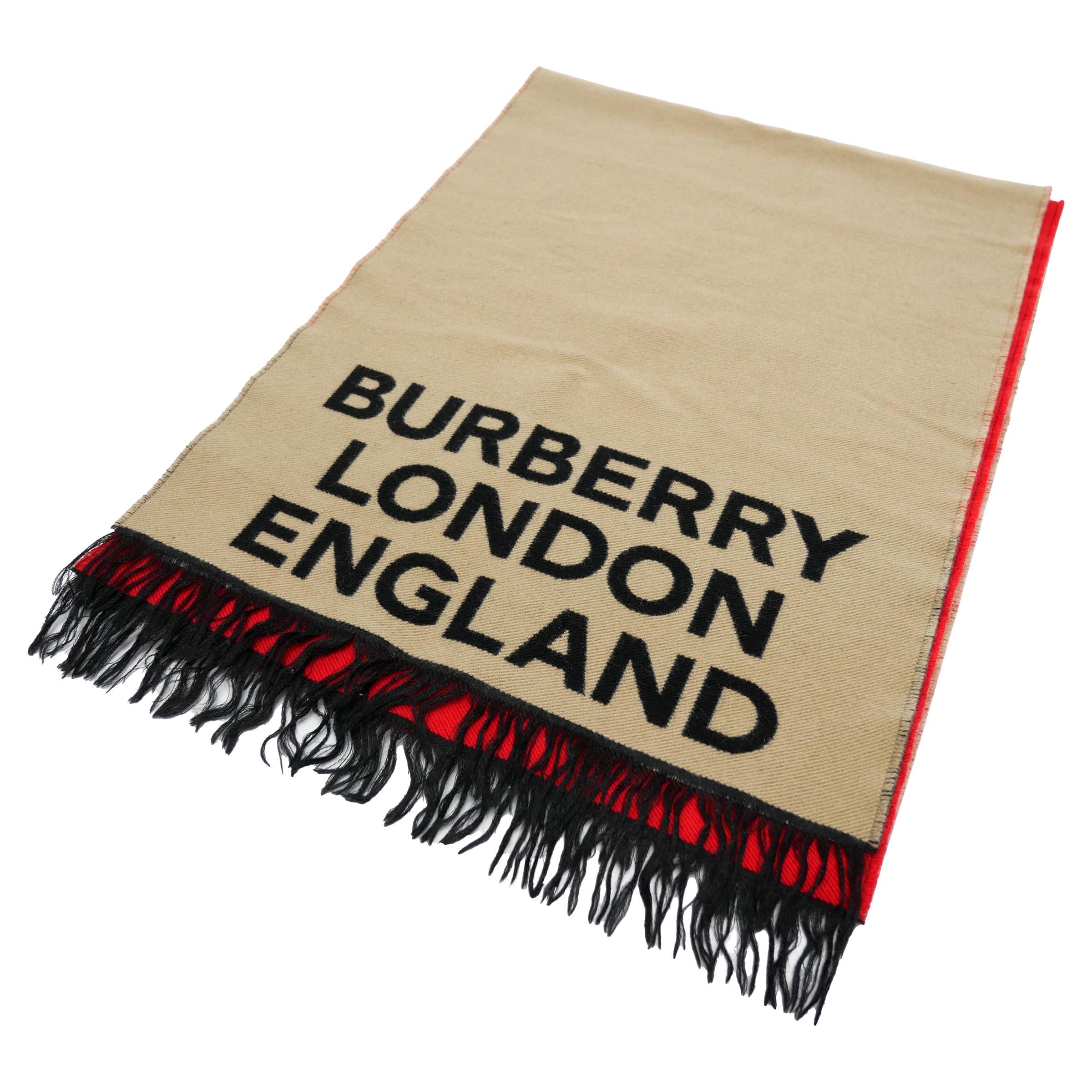 【楽天市場】【中古】【非常に良い】 BURBERRY バーバリー LOVE FOOTBALL SCARF ラブフットボールスカーフ マフラー ...