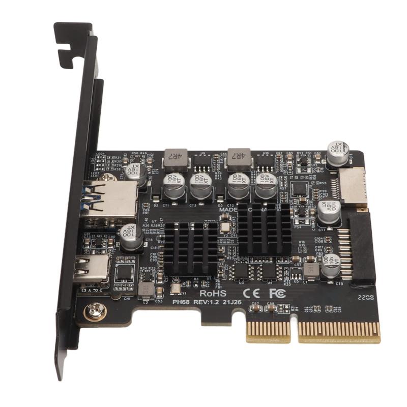 【楽天市場】PCIE to USB 3.2 GEN2カード、PCI E X4金メッキピン付きPCIE拡張カード、サポートUSB3.2 GEN2 10Gbps TYPE C、フロントタイプE ...