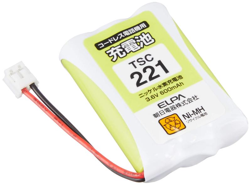【楽天市場】エルパ (ELPA) 電話機用充電池 NEC他同等品 電池パック 3.6V 600mAh ニッケル水素充電池 TSC-221：Re-ZONE