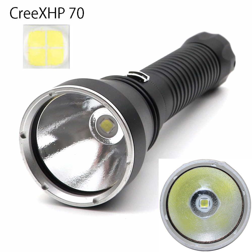 【楽天市場】Cree XHP70 LED ダイビング ライト 4000ルーメン 26650 x2本 100メートル防水 スキューバ 素潜り ...