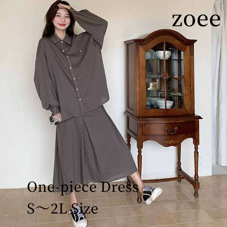 【楽天市場】【2025春新作】 キャミソール ワンピース 長袖シャツ付き 2点セット レディース グレー S/M/L/2L l1n09：zoee ダウンコート 毛皮 ムートン